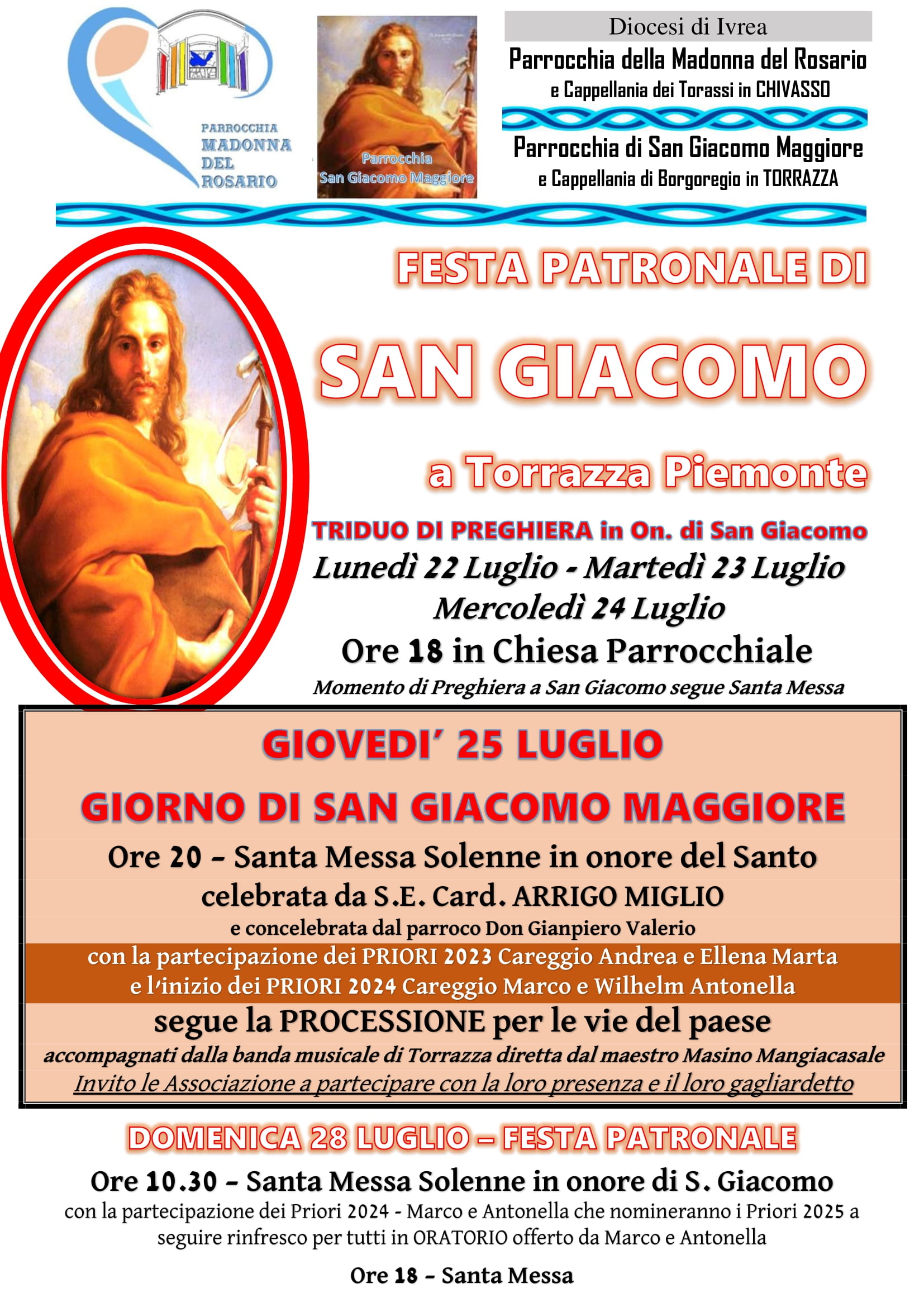 Festa San Giacomo Maggiore 2024 – Diocesi di Ivrea – Parrocchie